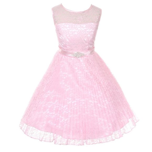 Bny Corner | Dresses | Big Girls Lace Overlaid Rhinestones Junior ...